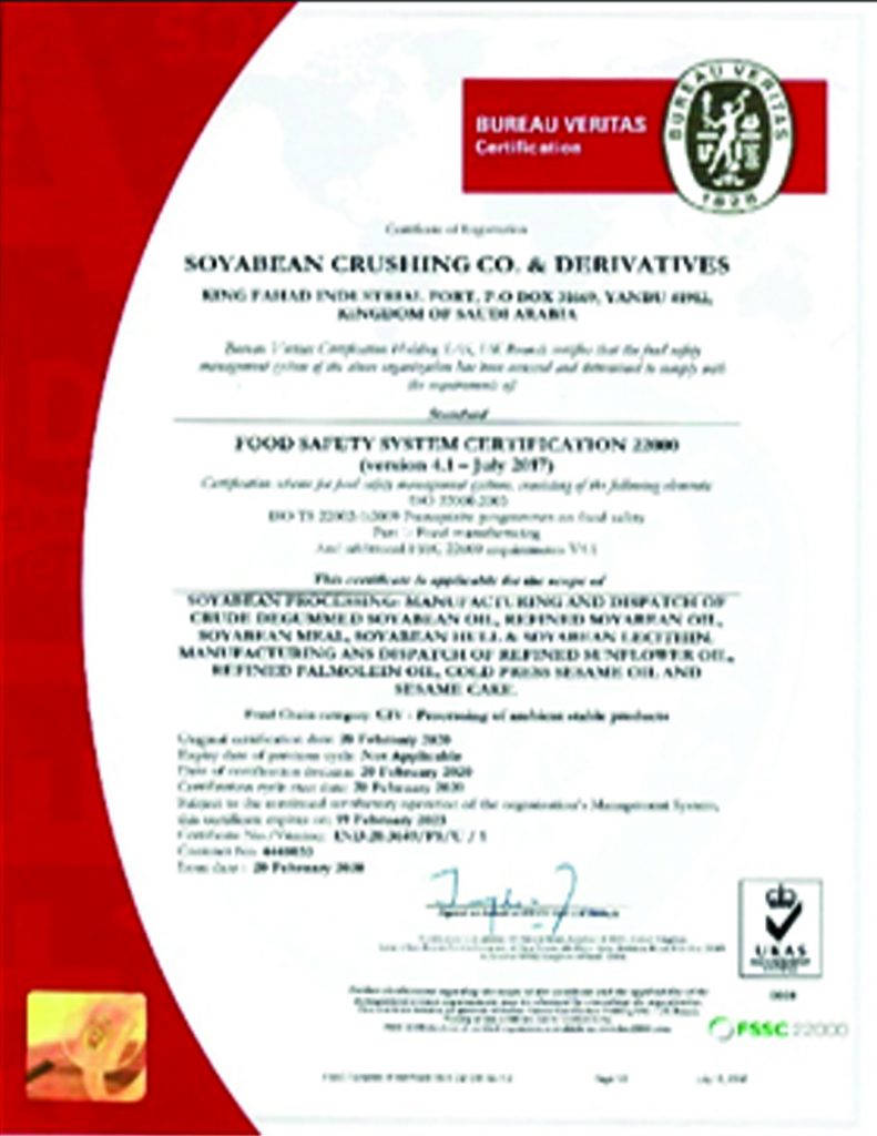 Our Certificates – Soya